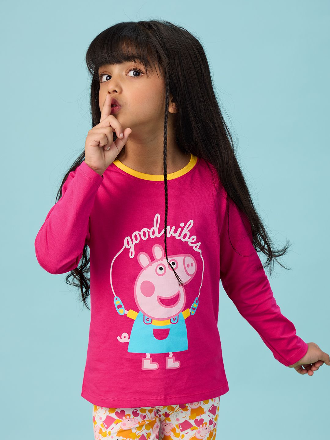Buy Peppa Pig: Good Vibes Girls Cotton Full Sleeve T-Shirts online at ...
