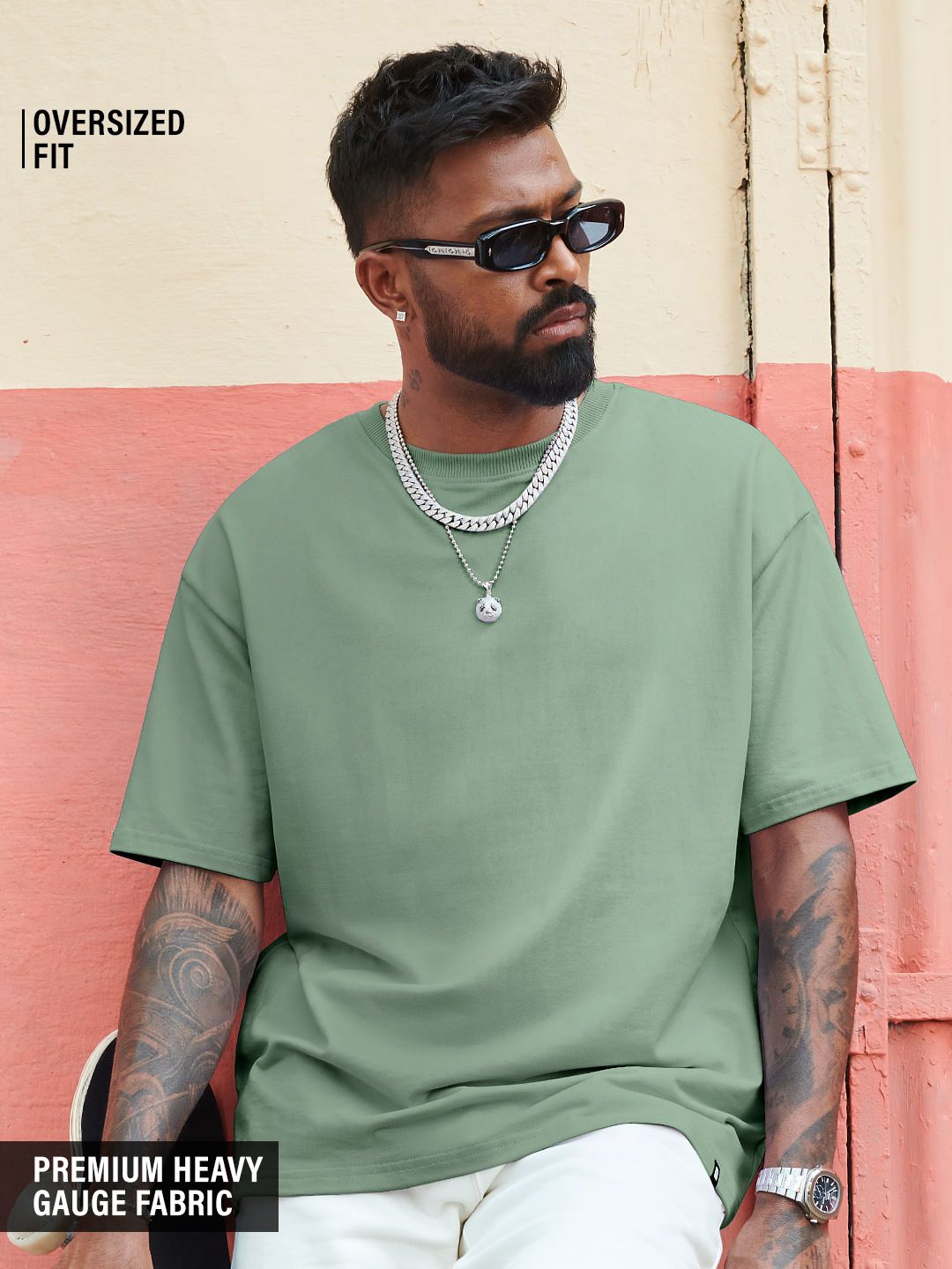 Buy Solids: Jade Green Oversized T-Shirts Online
