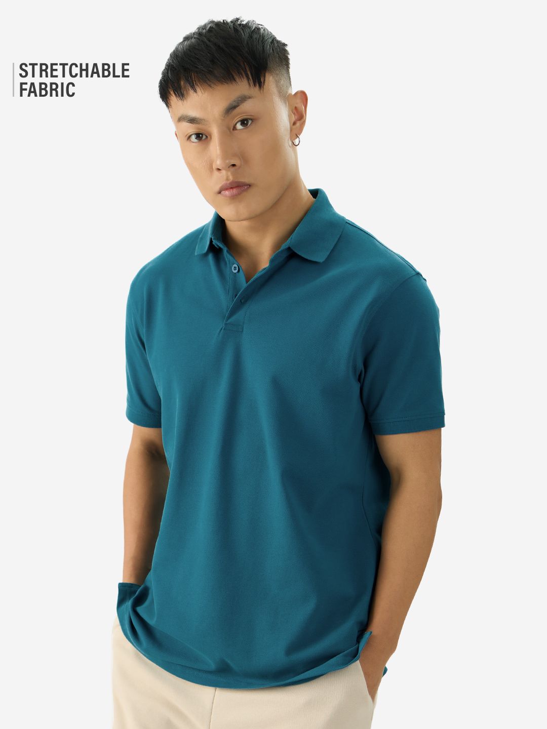 Buy Solid: Black Men Polos Online
