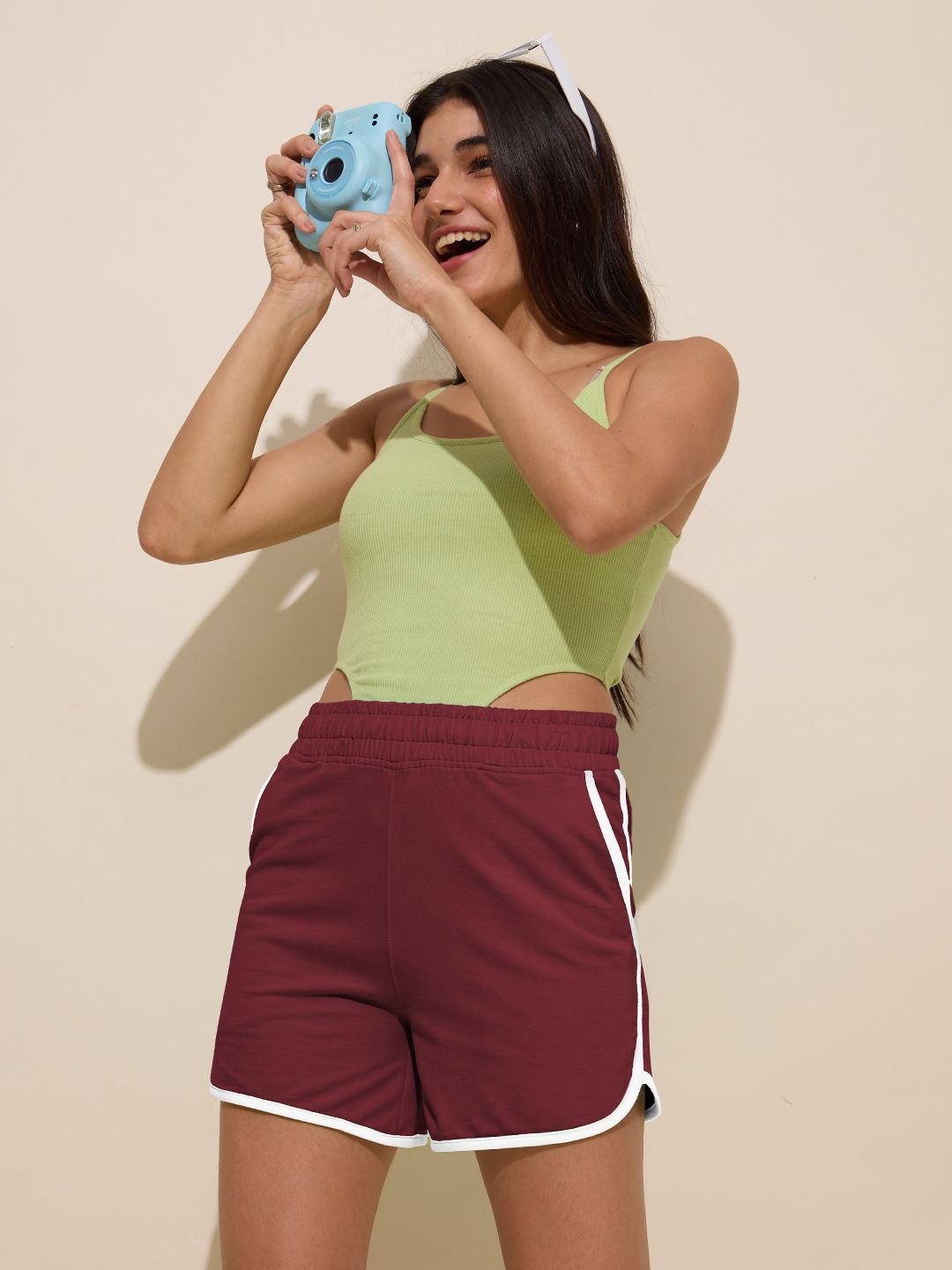 Buy Burgundy Dolphin Shorts Women Lounge Shorts online at The Souled Store.