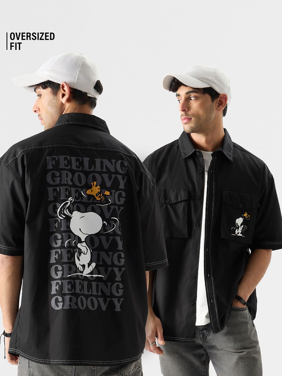 Buy Peanuts: Groovy Snoopy Men Oversized Shirts Online