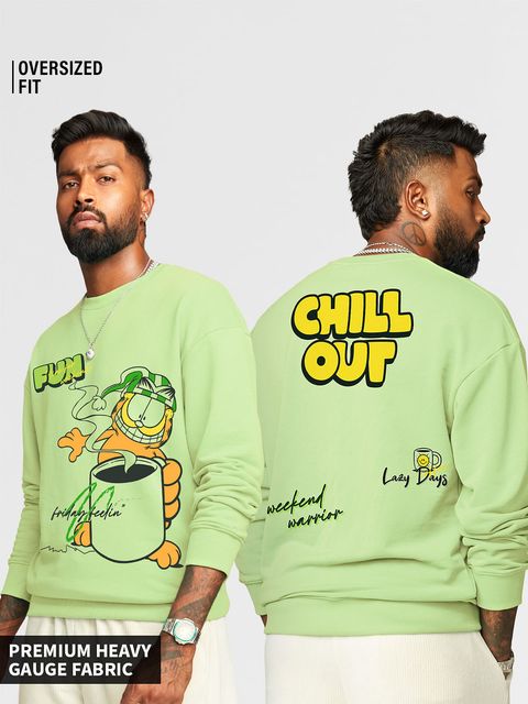 Buy Official Garfield: Chill Out Men Oversized Sweatshirt Online