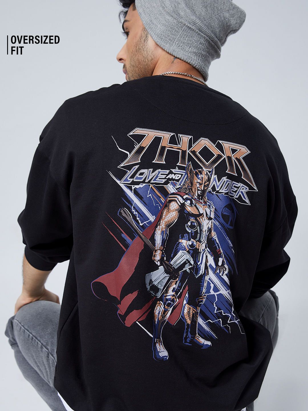Buy Official Thor: God of Thunder Men Oversized Sweatshirts Online.