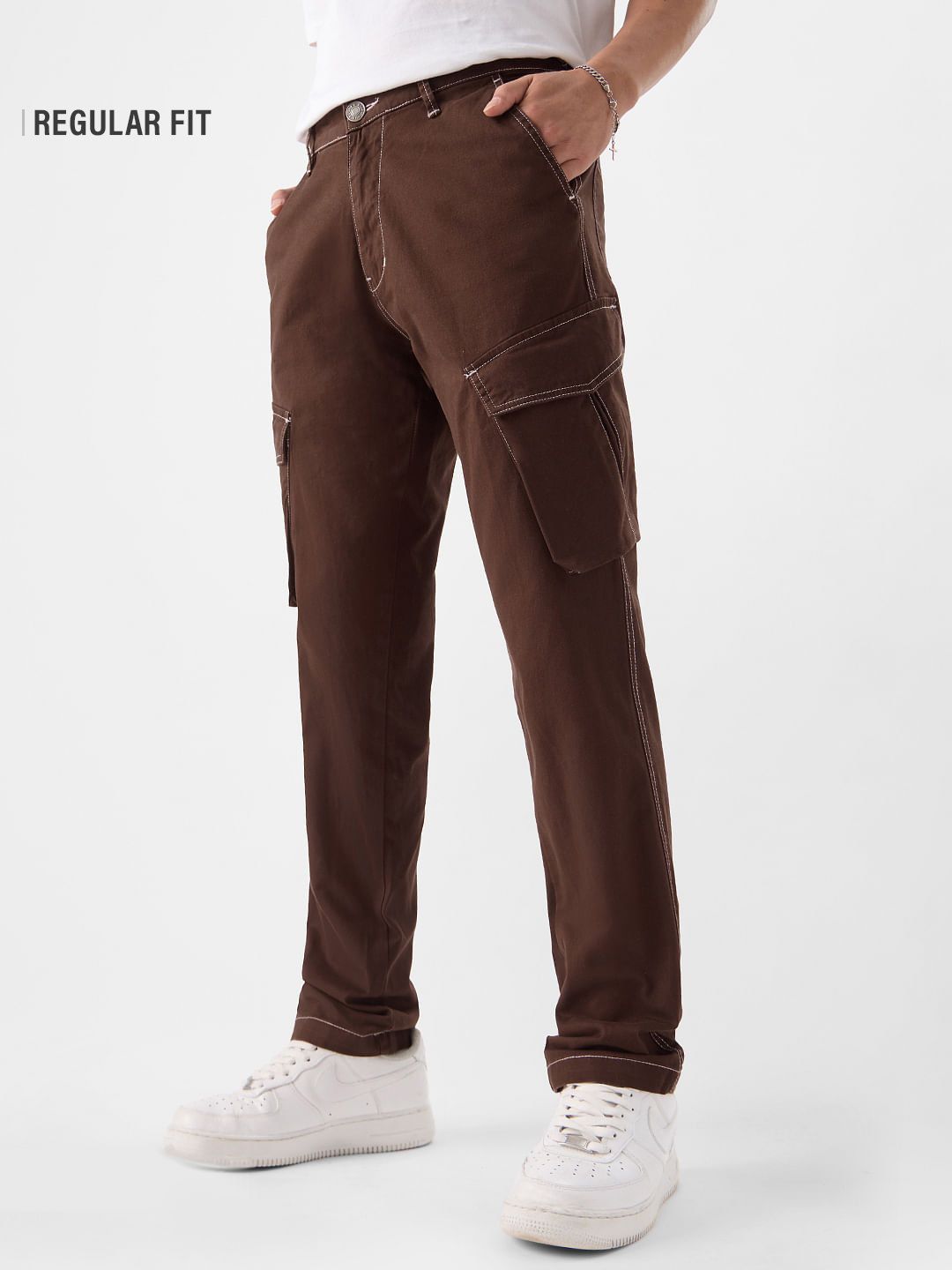 Buy Solids: Teak Men Cargo Pants Online