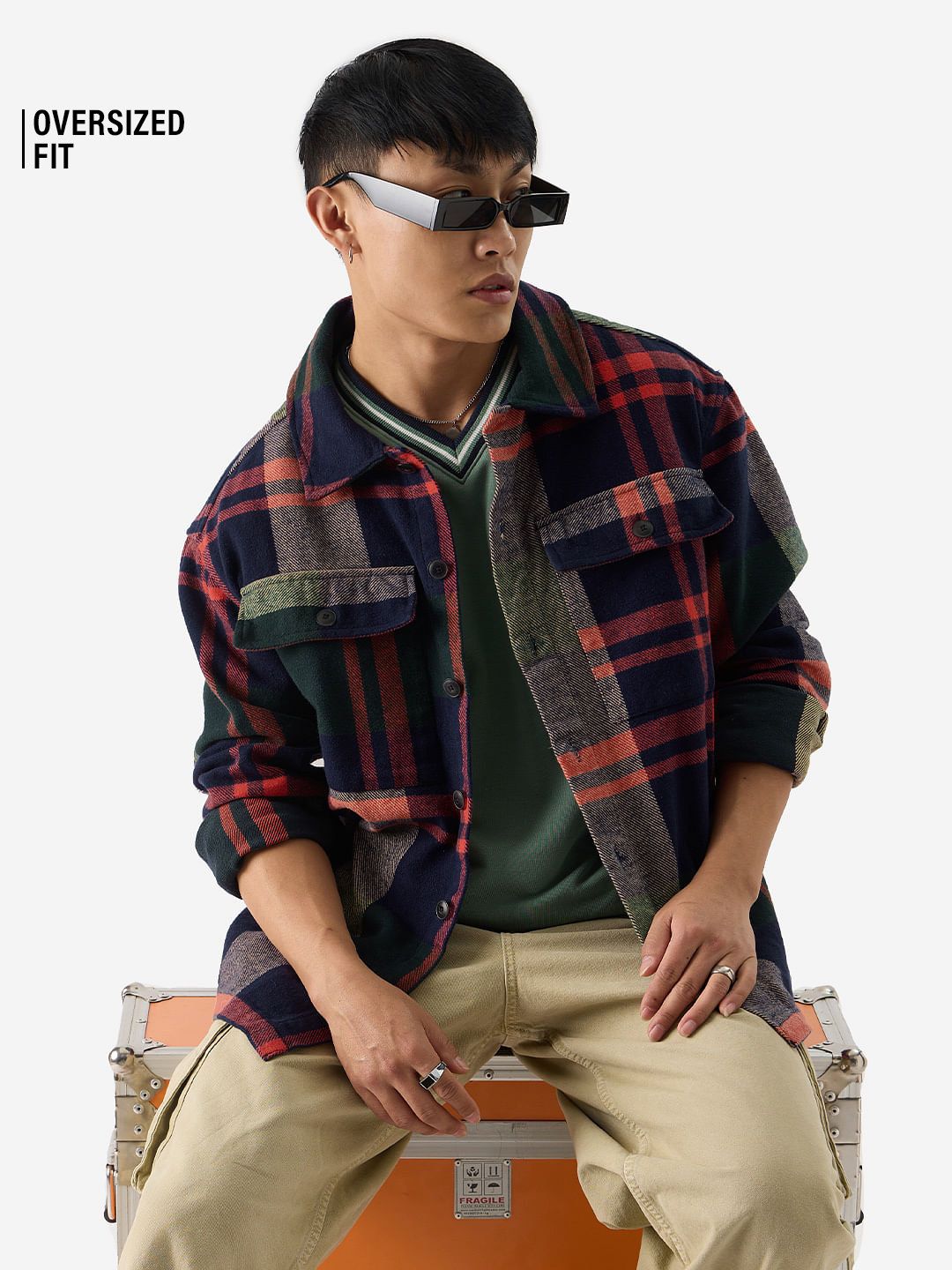 Buy TSS Originals: Red Ink Mens Flannel Shacket Online