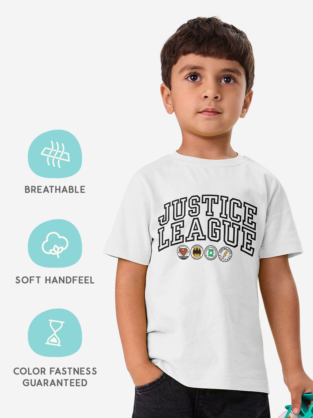 Buy DC: Justice League Logo Boys Cotton T-Shirts online at The Souled ...