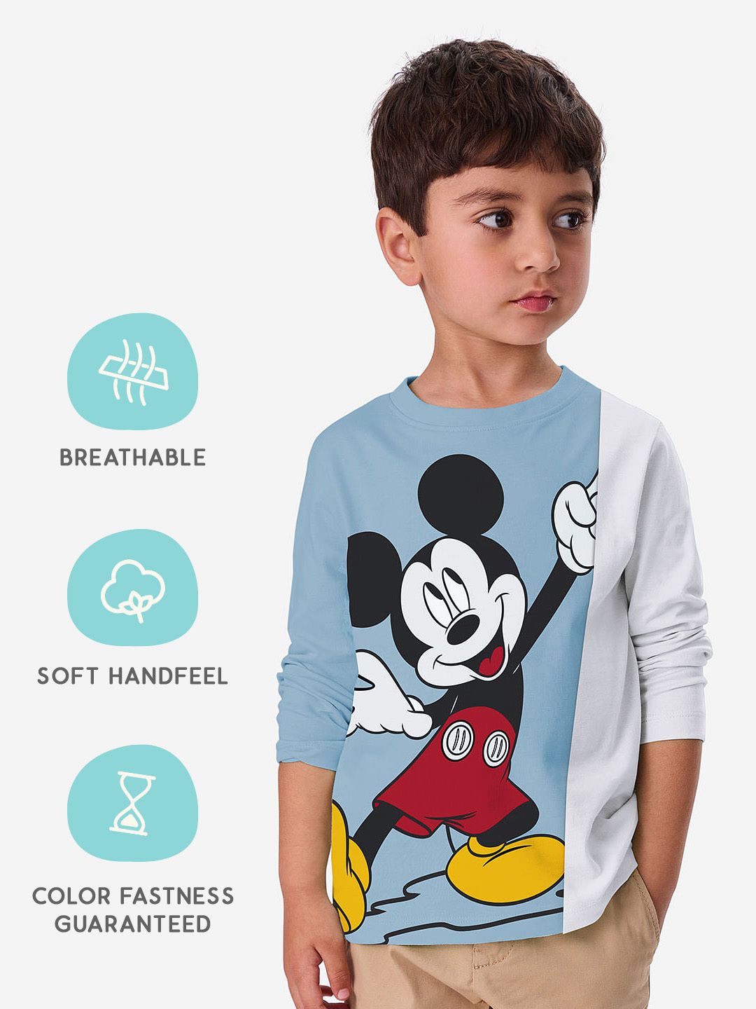 Buy Mickey Mouse: Happy Boys Cotton Full Sleeve T-Shirts online at The ...