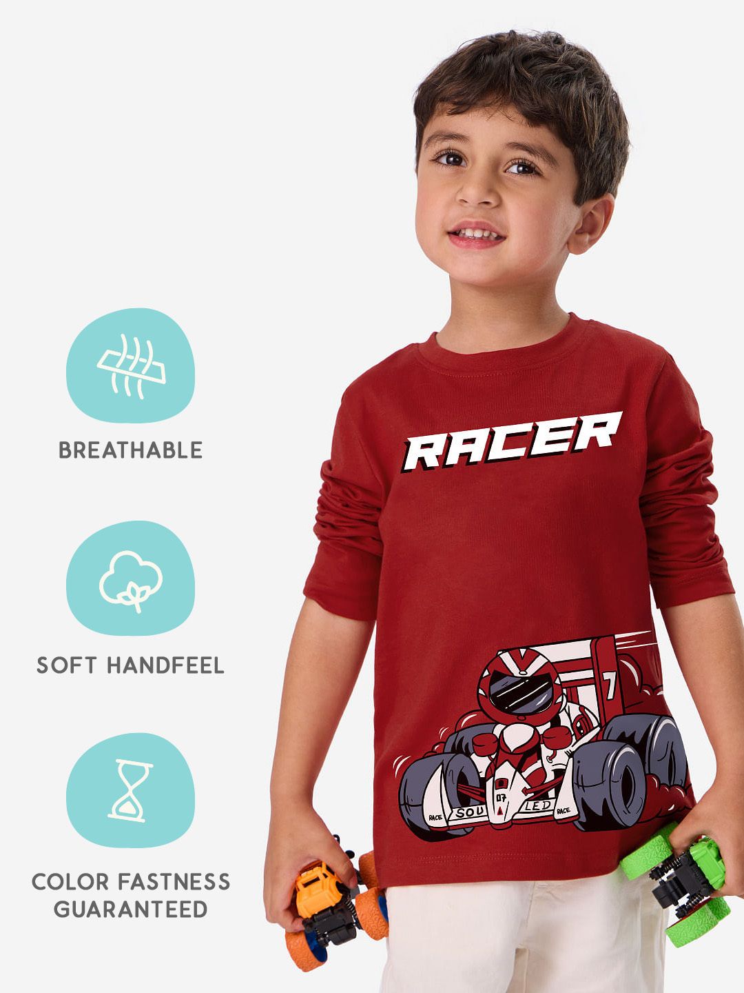 Buy TSS Originals: Little Racer Boys Cotton Full Sleeve T-Shirts online ...