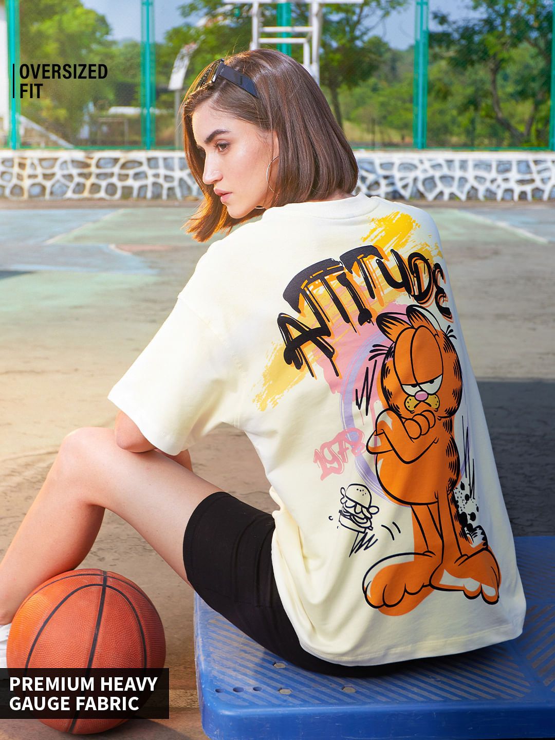 Buy Garfield: Attitude Women Oversized T-Shirts Online
