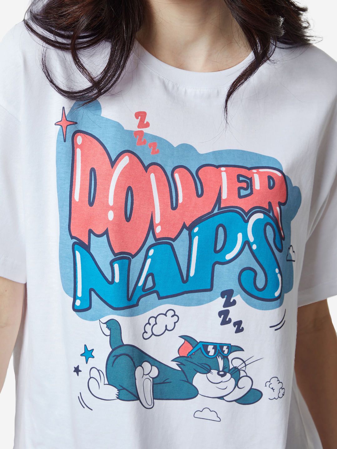 Buy Tom & Jerry: Power Nap Women Oversized T-Shirts online at The ...