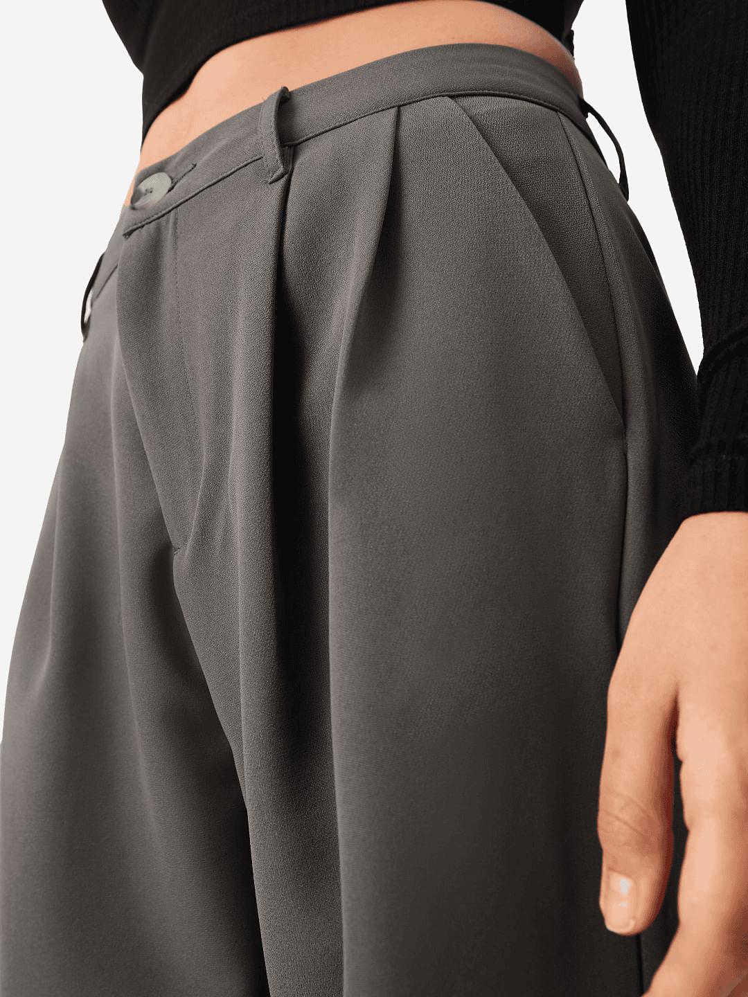 Buy Solids: Light Grey Women Pants Online