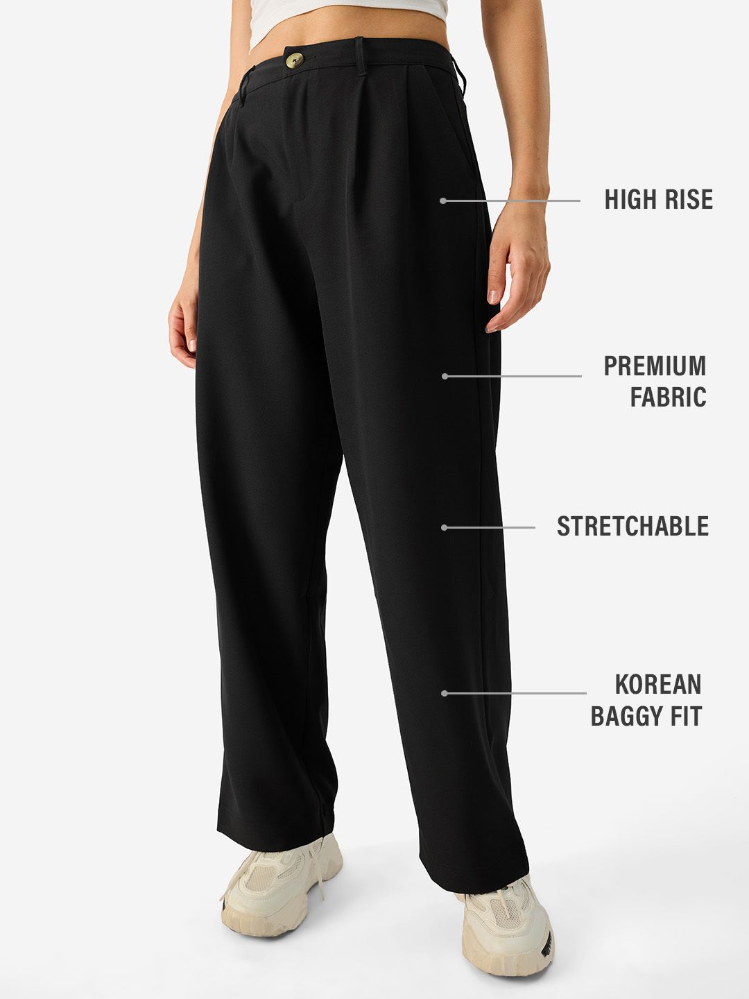 Buy Korean Pants: Black Women Pants online at The Souled Store.
