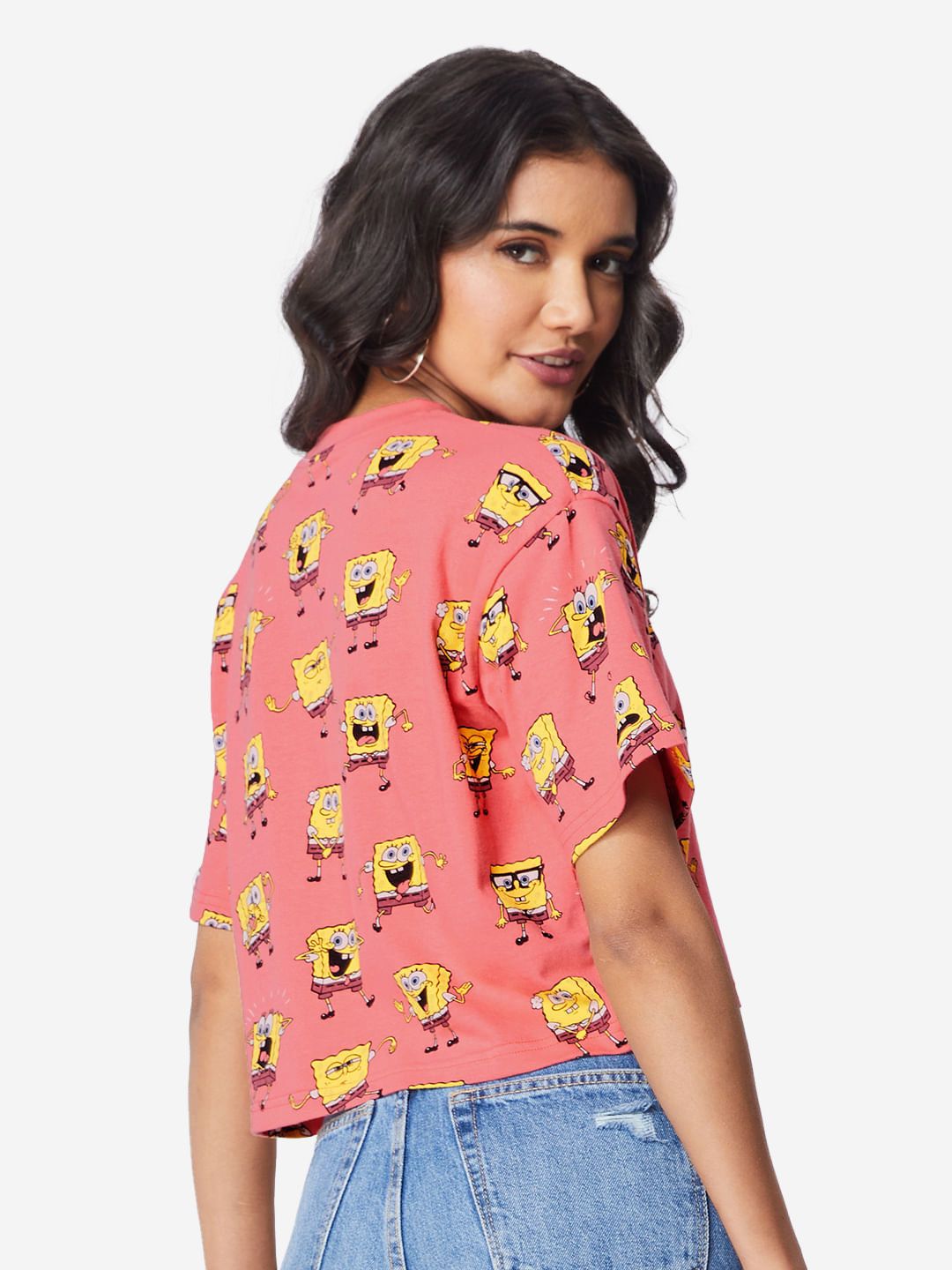 Buy SpongeBob: Many Moods Women Oversized Cropped T-Shirts online at ...