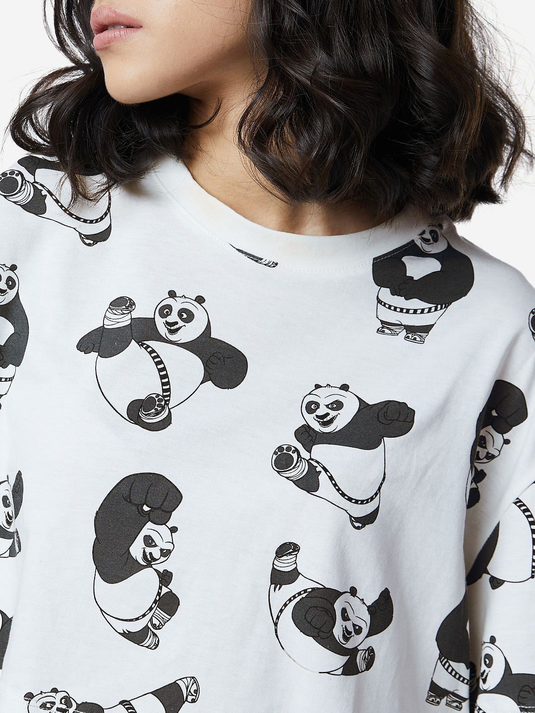 Buy Kung Fu Panda: Pattern Women Oversized Crop Top online