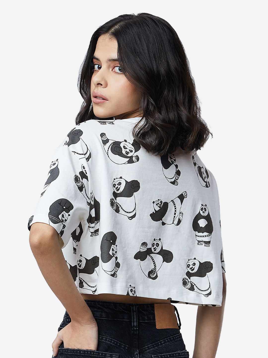 Buy Kung Fu Panda: Pattern Women Oversized Crop Top online