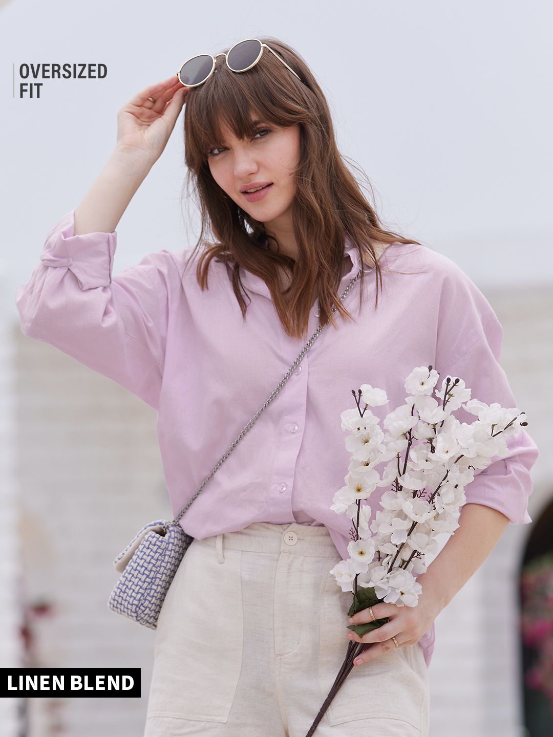 Buy Cotton Linen: Lavender Women Boyfriend Shirts online at The Souled ...