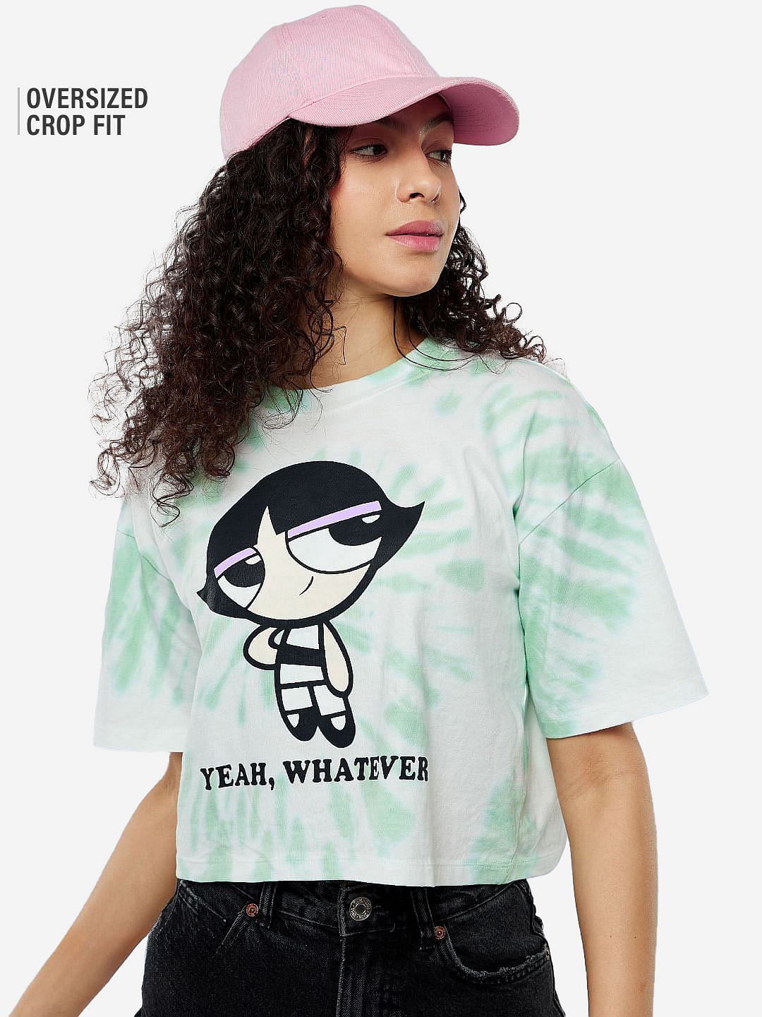 Buy Powerpuff Girls Buttercup Whatever Women Oversized Cropped T