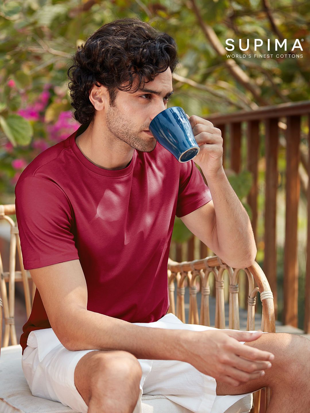 Buy Supima Cotton Burgundy Half Sleeve T-shirts Online.