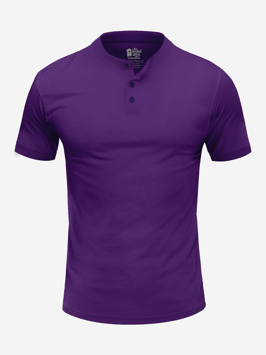 Buy Solids: Dark Purple Mandarin Polos T-Shirts online at The Souled Store.