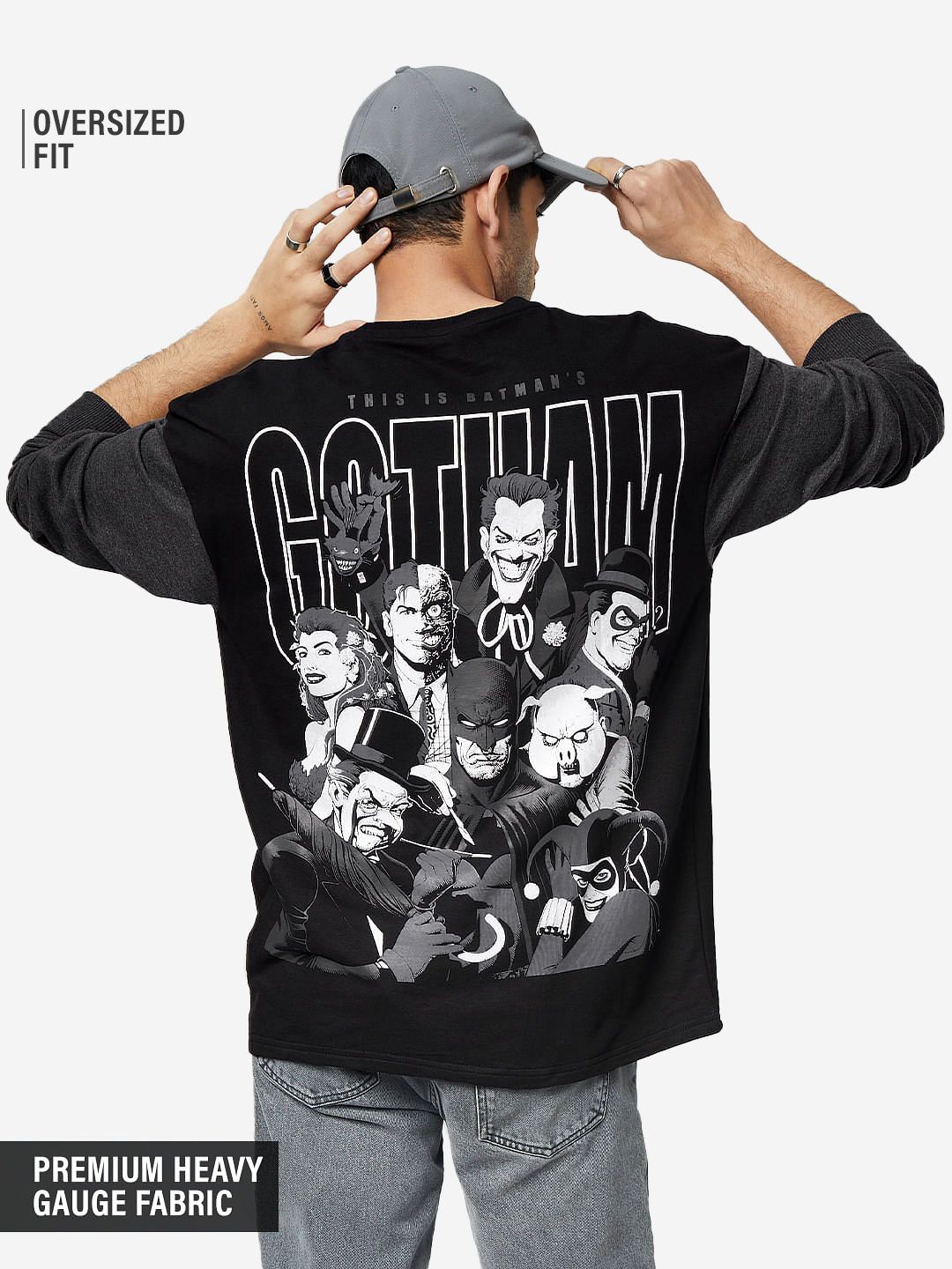 Buy Batman: Gotham City Oversized Full Sleeve T-Shirt Online