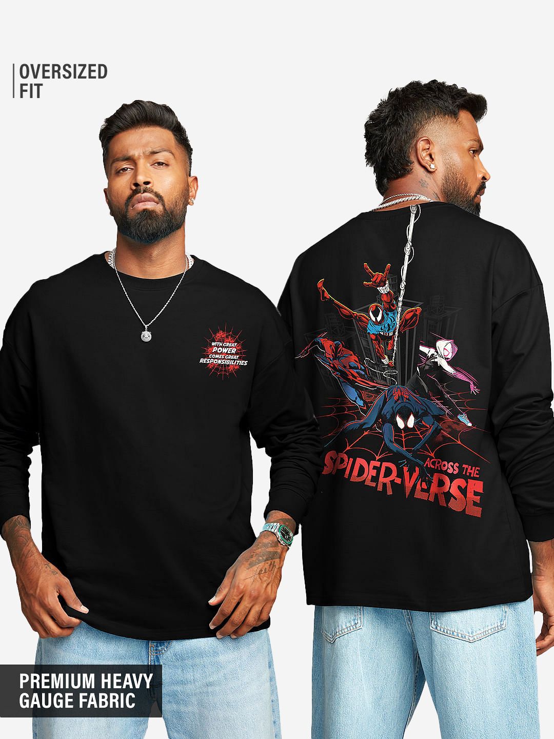 Buy Spider-Man: Across The Spider-Verse Oversized Full Sleeve T-Shirts ...
