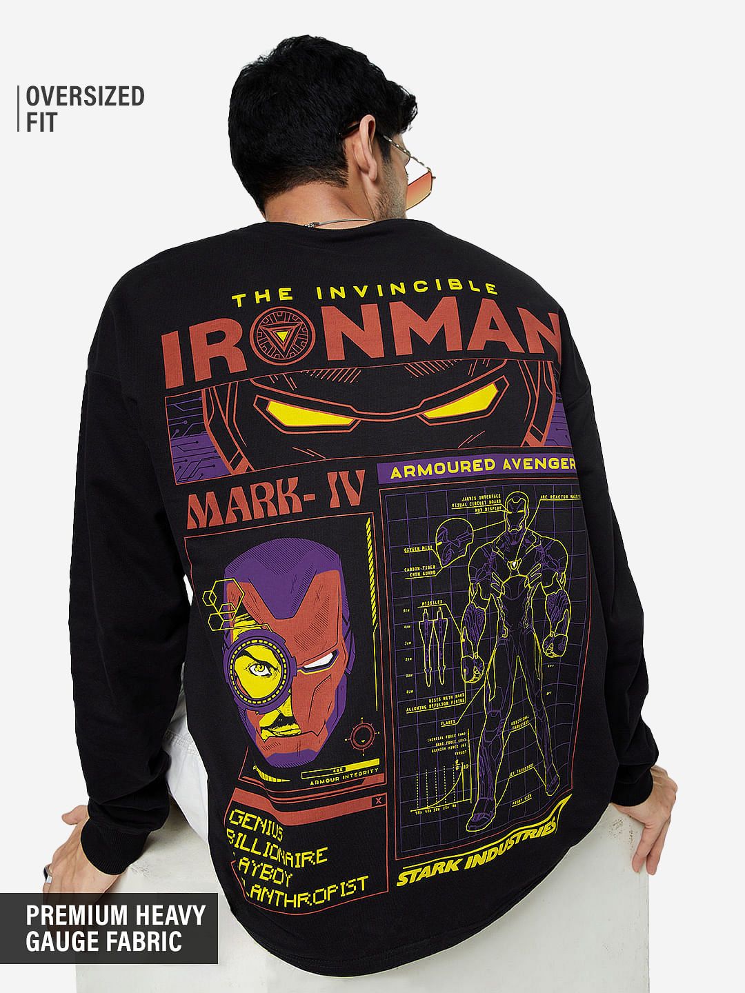 Buy Iron Man: The Invincible Oversized Full Sleeve T-Shirt Online