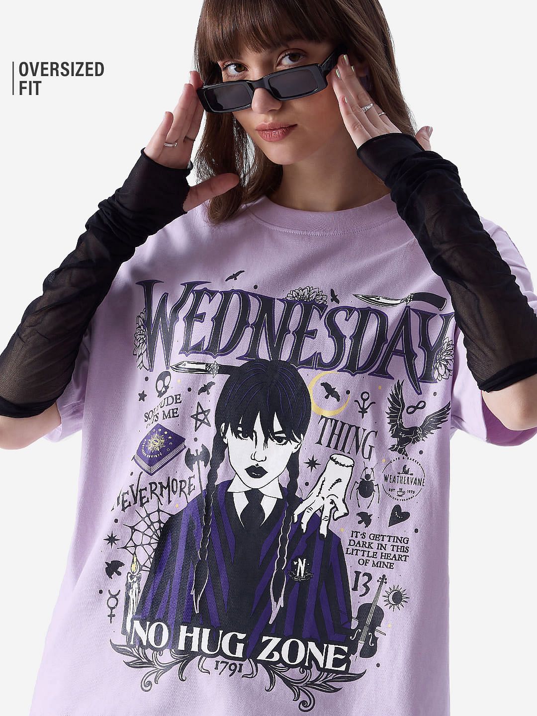 Buy Wednesday: Zero Hugs Given Women Oversized T-Shirts online at The ...
