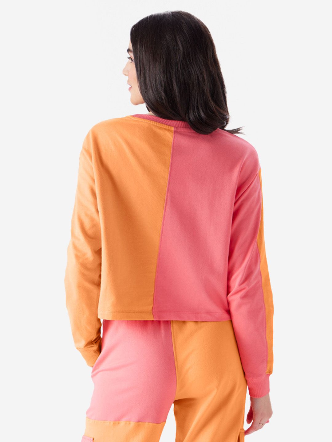 Buy Solids: Orange, Pink (Colourblock) Women Full Sleeves Tops online at The Souled Store.