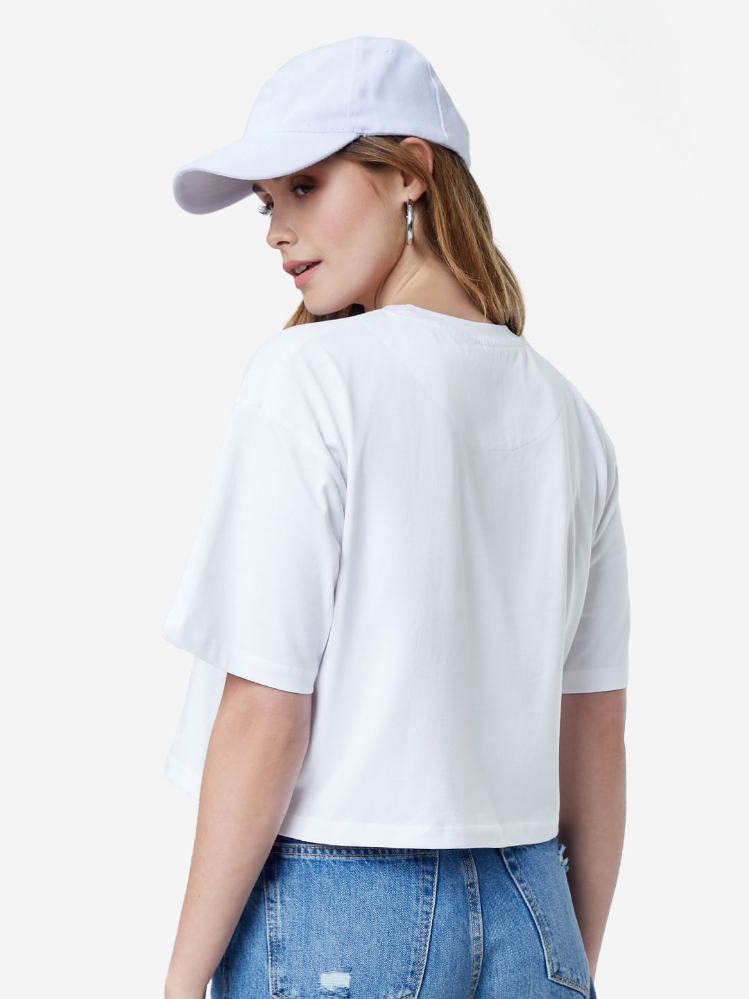 Buy TSS Originals: White (Oversized) Women Oversized Cropped T-Shirts ...