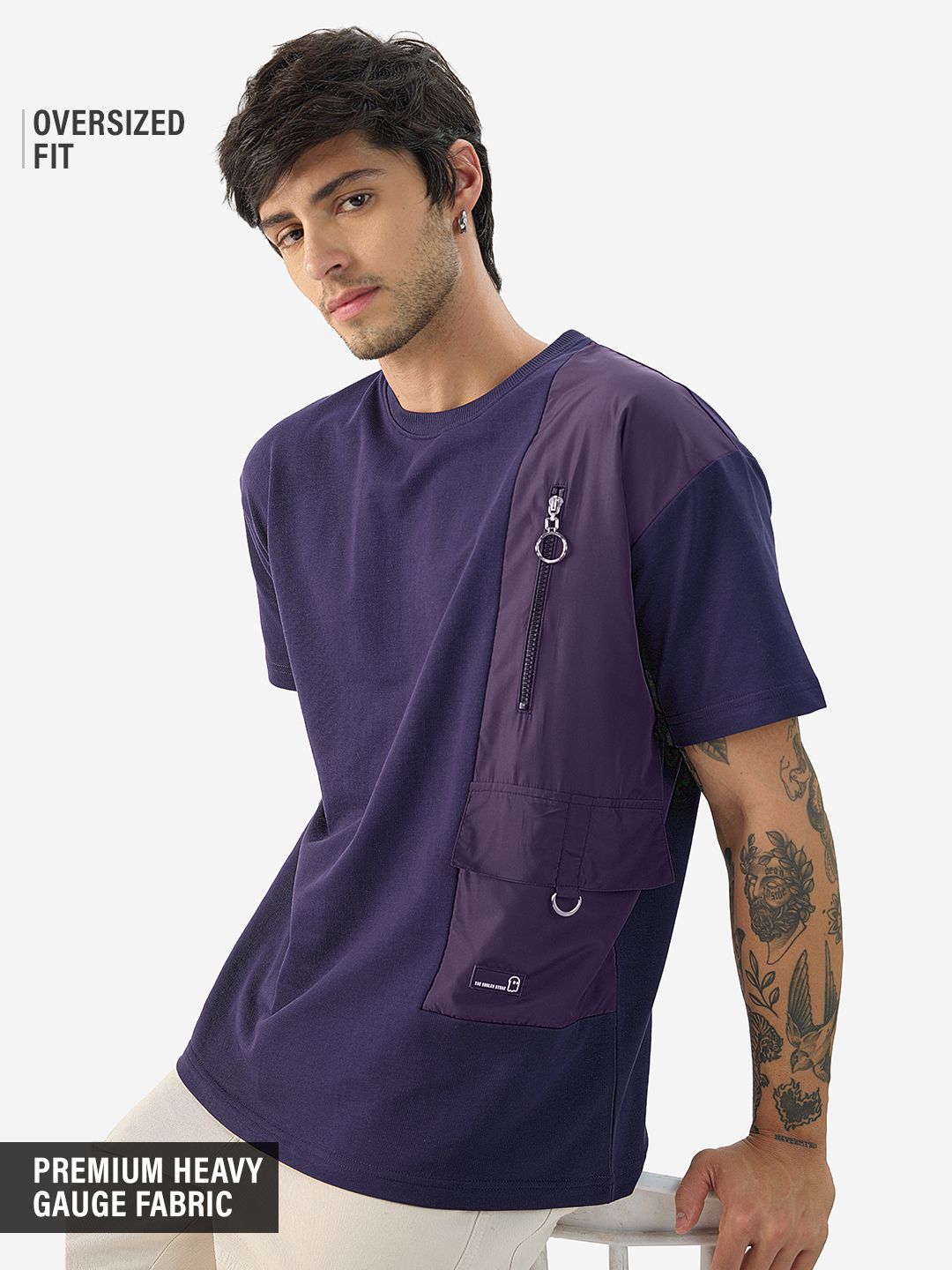 Buy Solids: Berry (Utility) Oversized T-Shirts Online