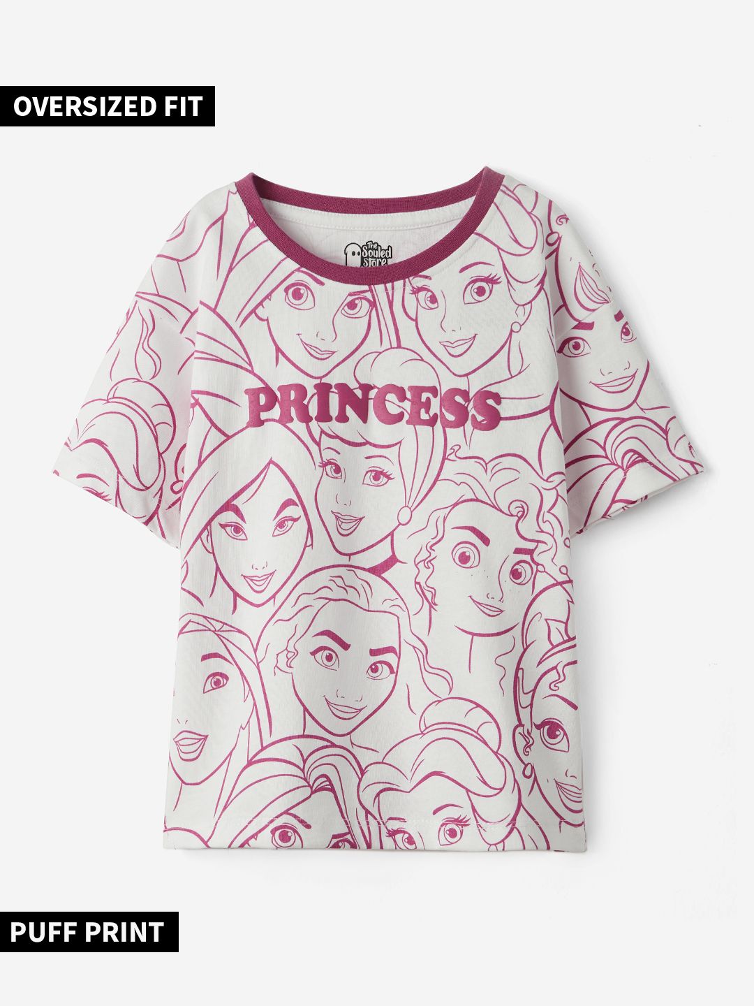 Buy Disney: Puff Princess Girls Cotton Oversized T-Shirts Online