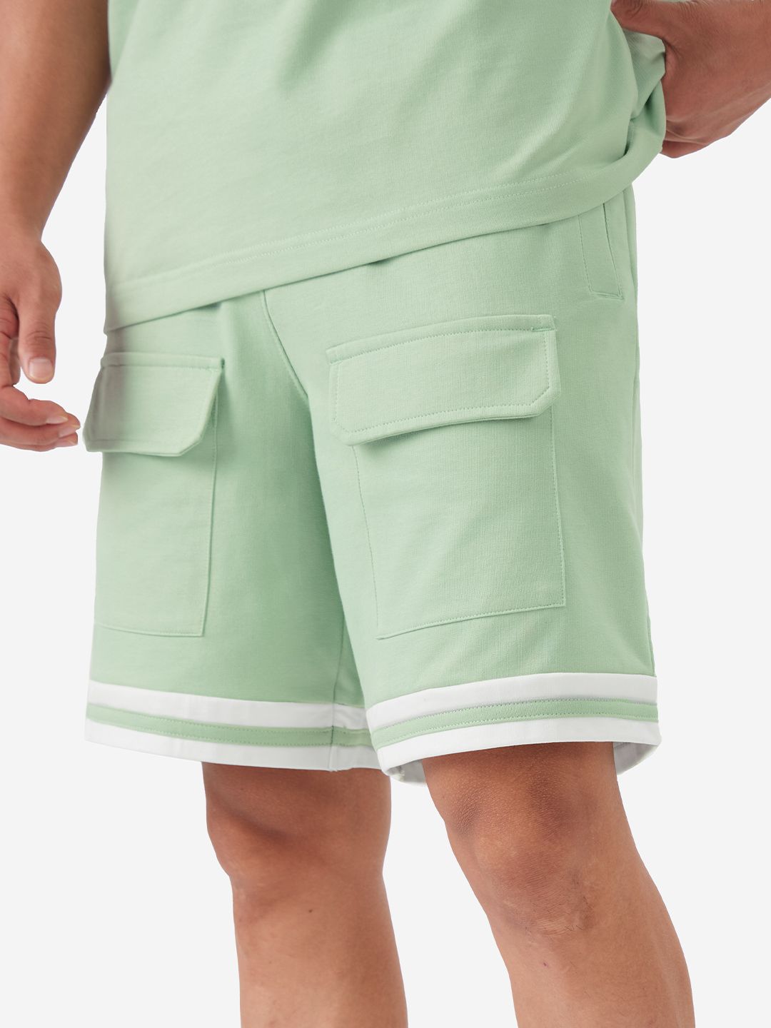 Buy Color Block: Mist Green (Shorts) Men Bermuda Shorts Online