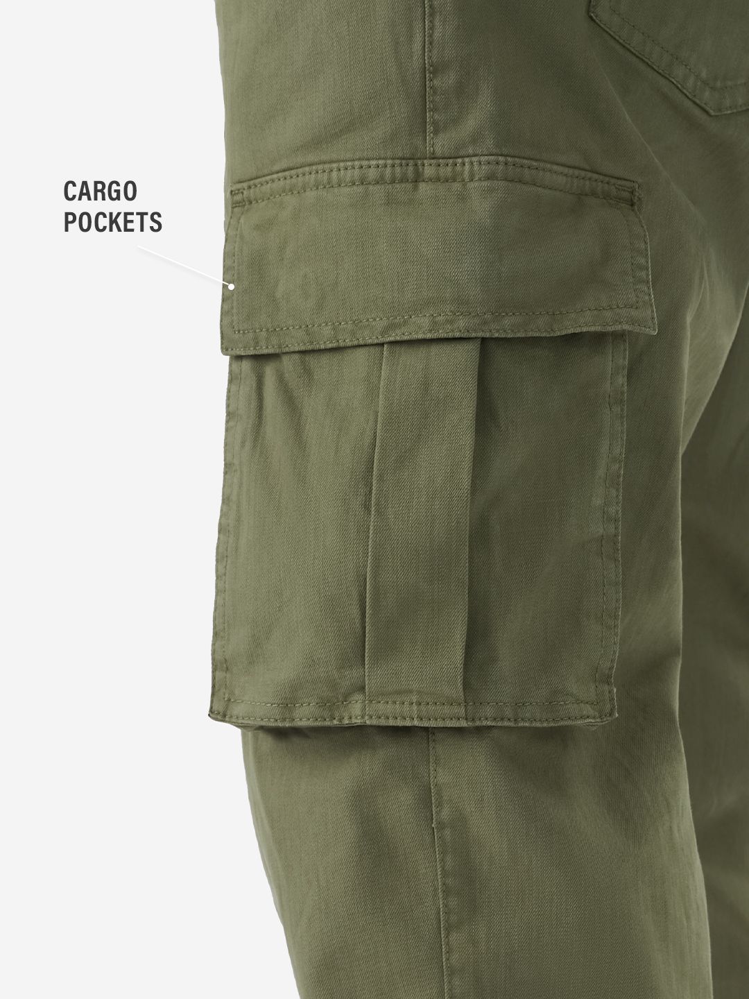 Buy Solids: Moss Green Men Cargo Joggers Online