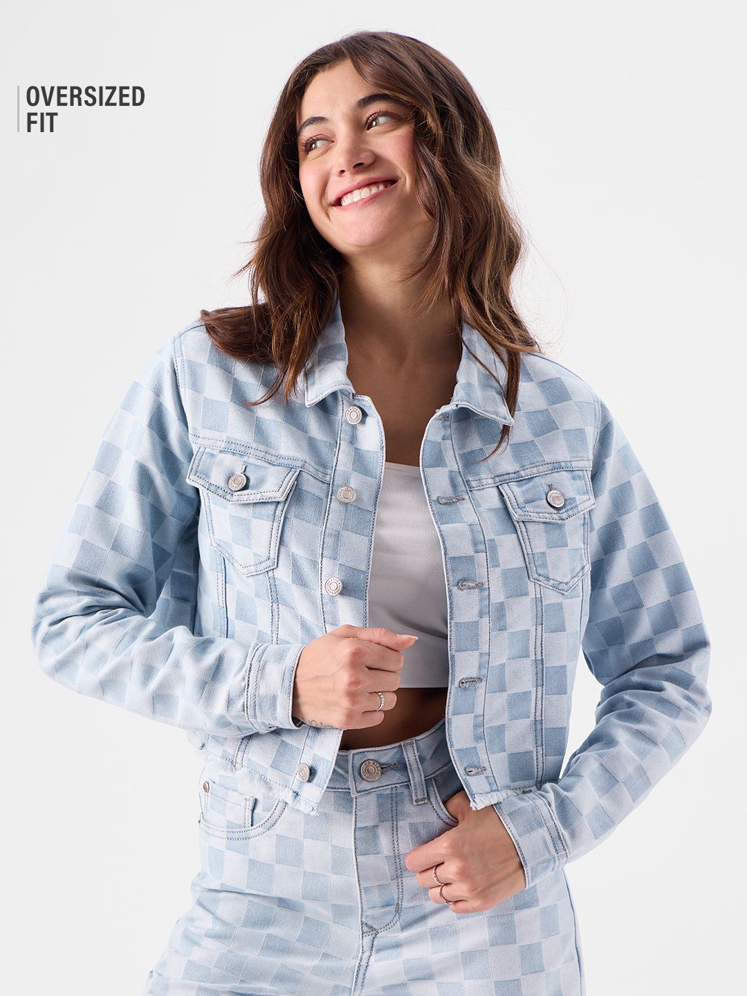 Buy TSS Originals: Tonal Checkered Women Denim Jackets online at The ...