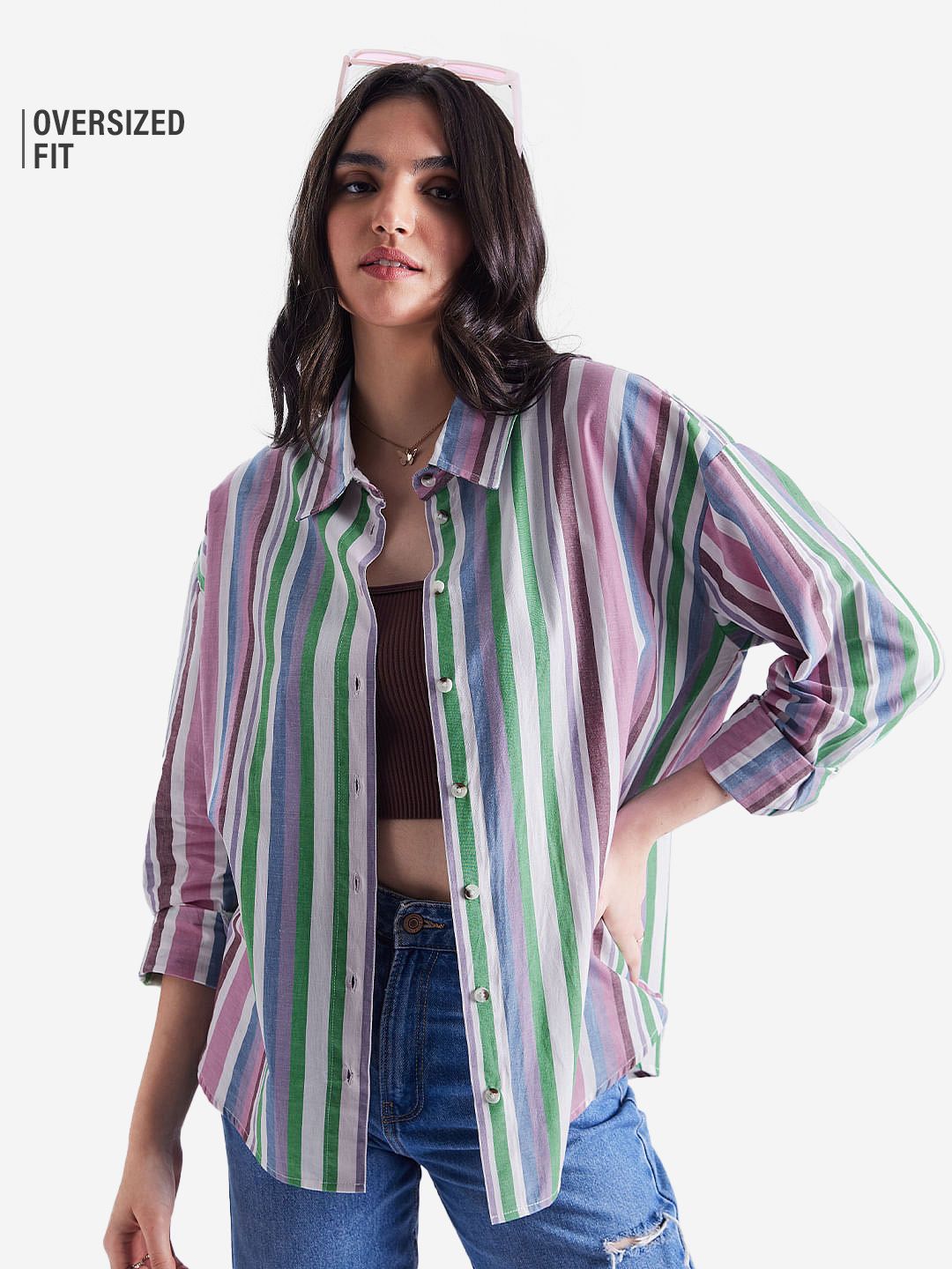 Buy Stripes: Rainbow Women Boyfriend Shirts online at The Souled Store.