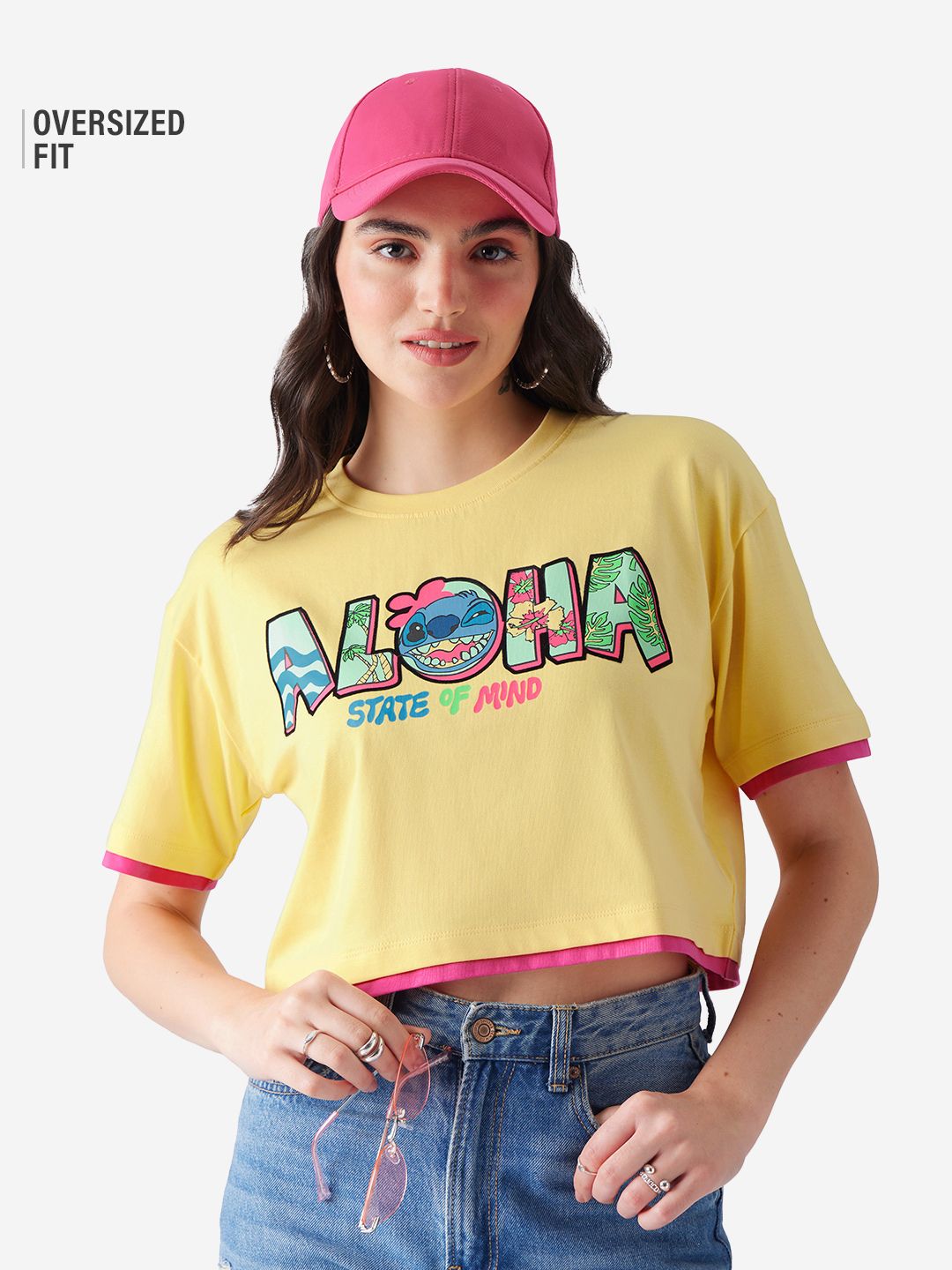Buy Lilo & Stitch: Aloha Women Oversized Cropped T-Shirts online at The ...