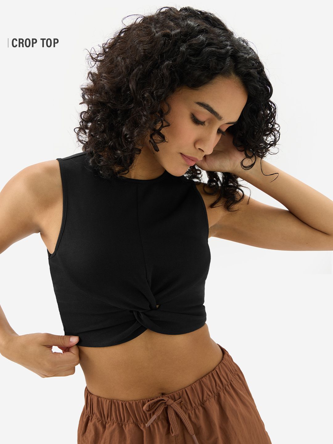 Buy Solids Ink Black Womens Cropped Top Online at The Souled Store.