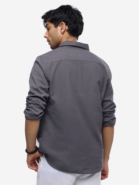 Buy Solids Dark Grey Men's Shirt Online