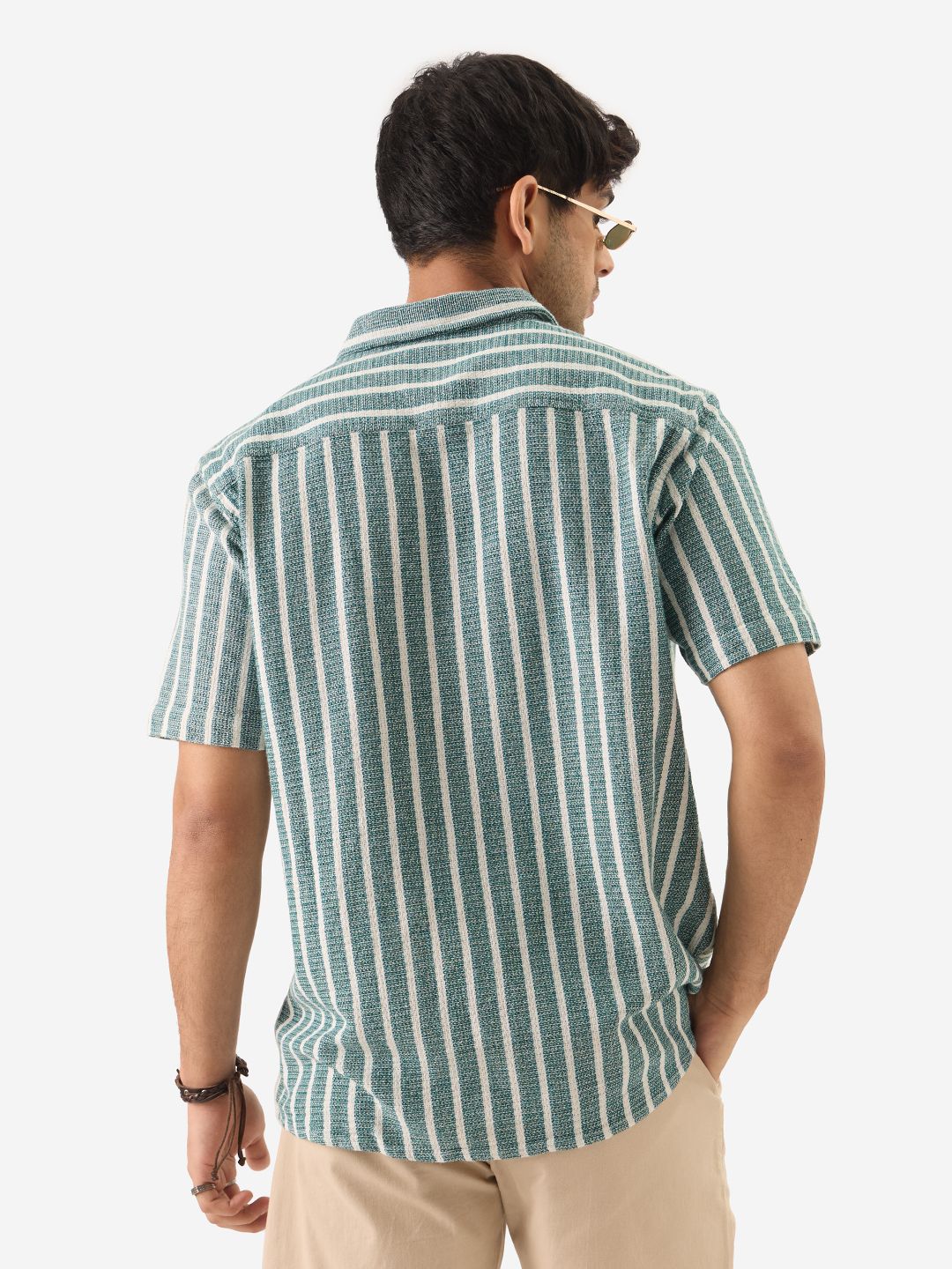 Buy TSS Originals: Stripes Green Printed Shirts Online