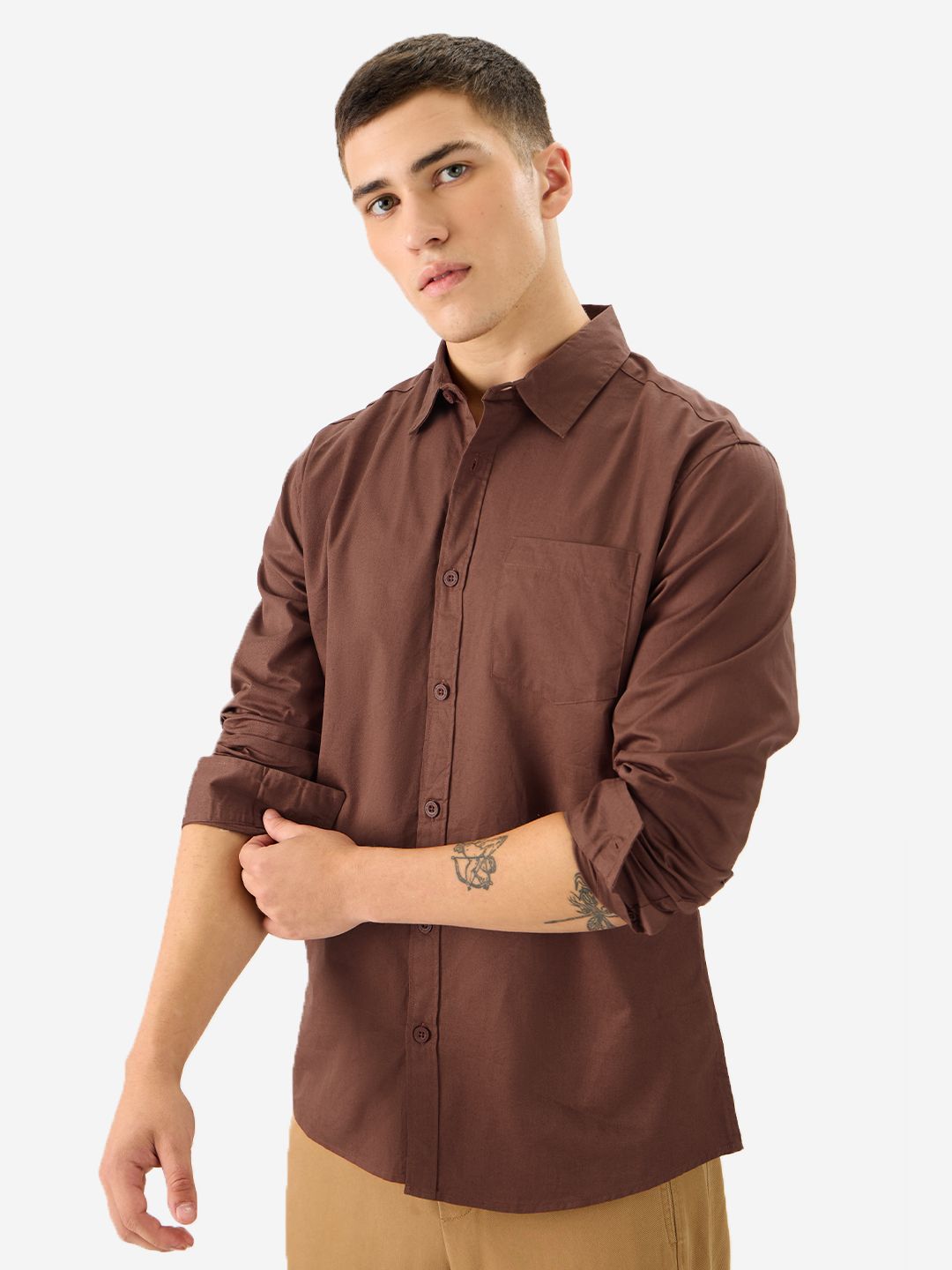 Buy Solids: Brick Red Shirts Online