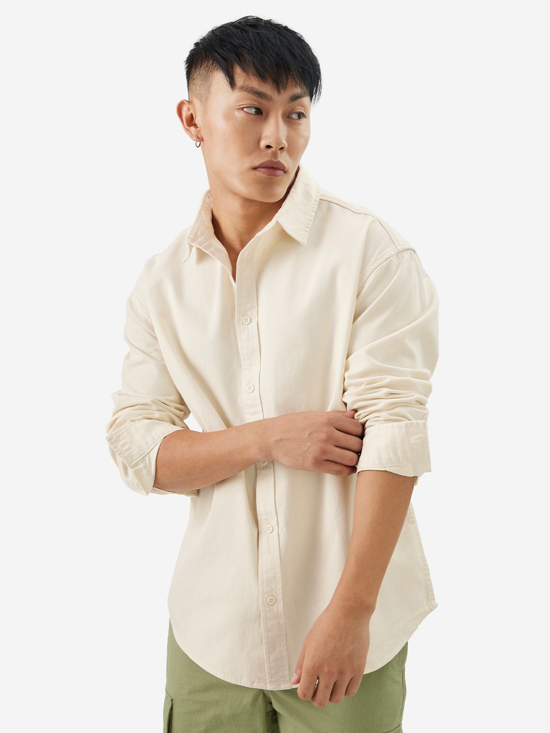 Buy Solids: Classic Off-White Men's Utility Shirts Online