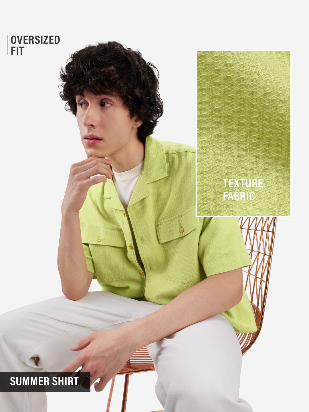 Buy Solids: Lime Green Men Oversized Shirts Online at The Souled Store.