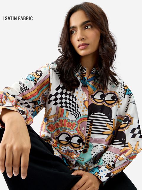 Buy Satin Shirt: Minion Mania Women Shirts online at The Souled Store.