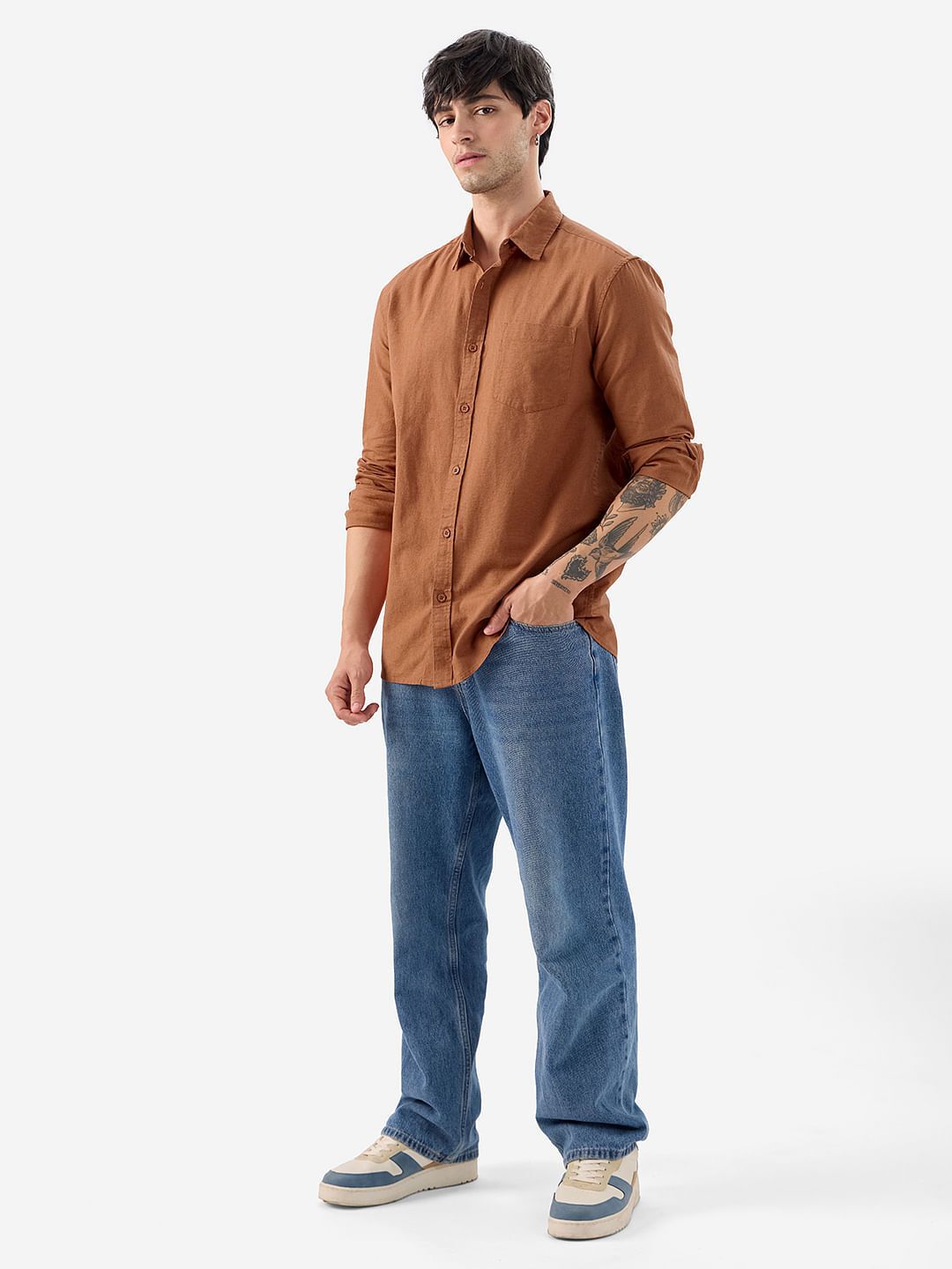 Buy Solids Rusty Red Men's Shirt Online