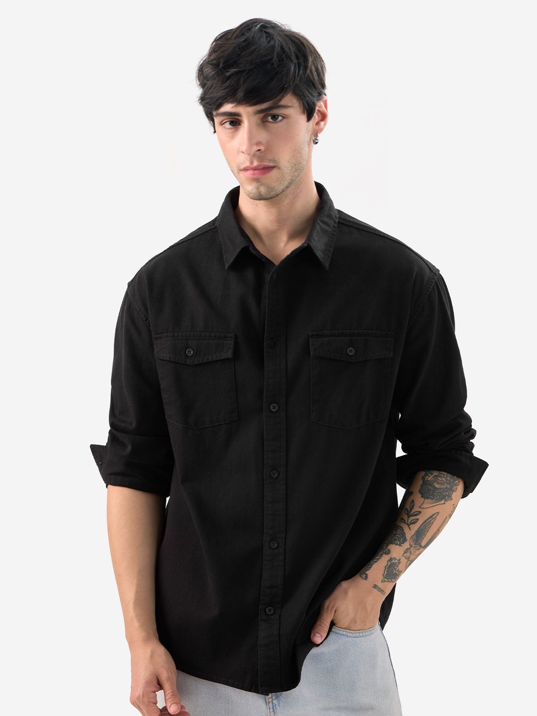 Buy Plaid: Stone Blue Men Utility Shirts Online