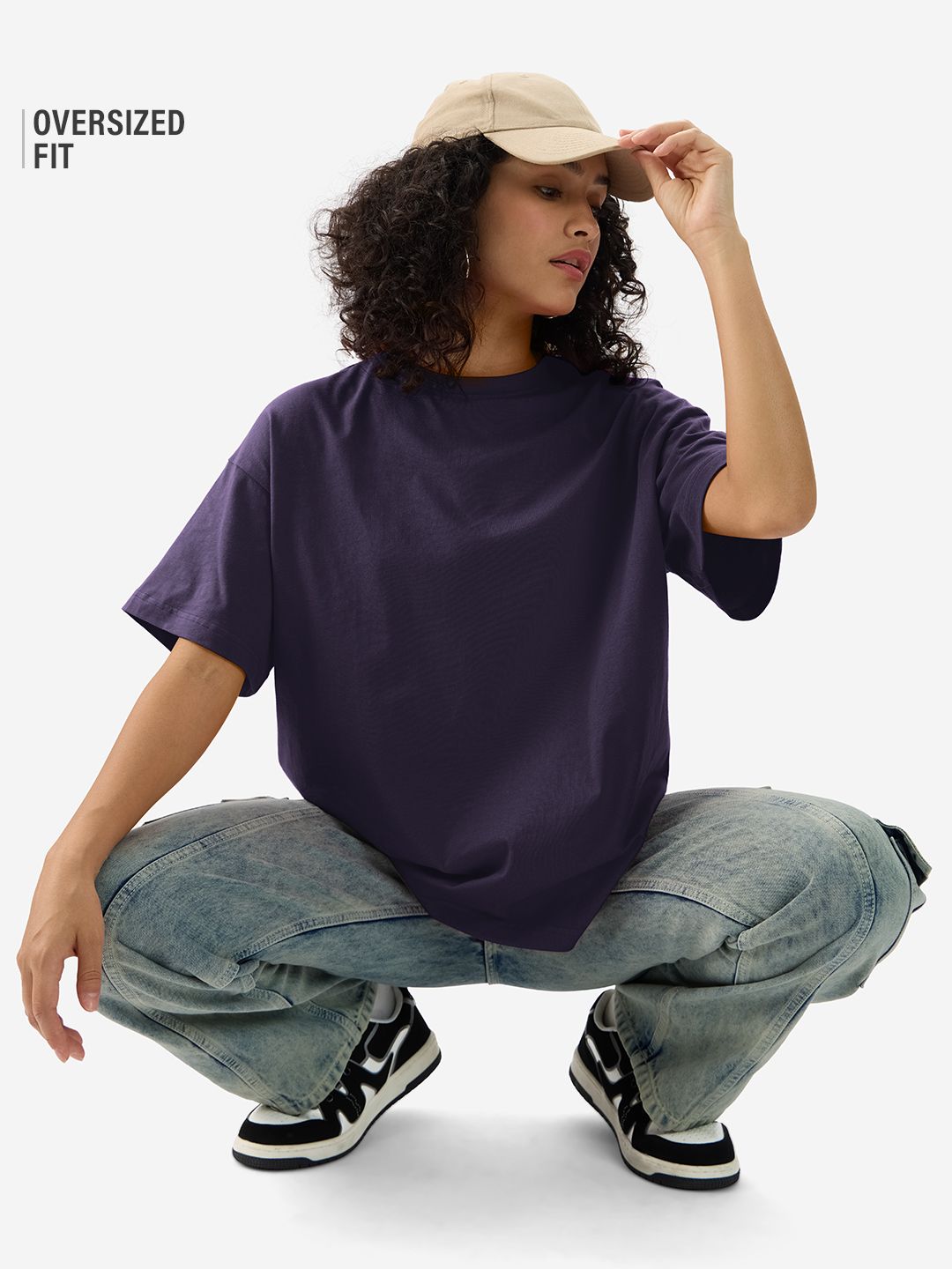Buy Solids: Berry Purple Women Oversized T-Shirts online at The Souled ...