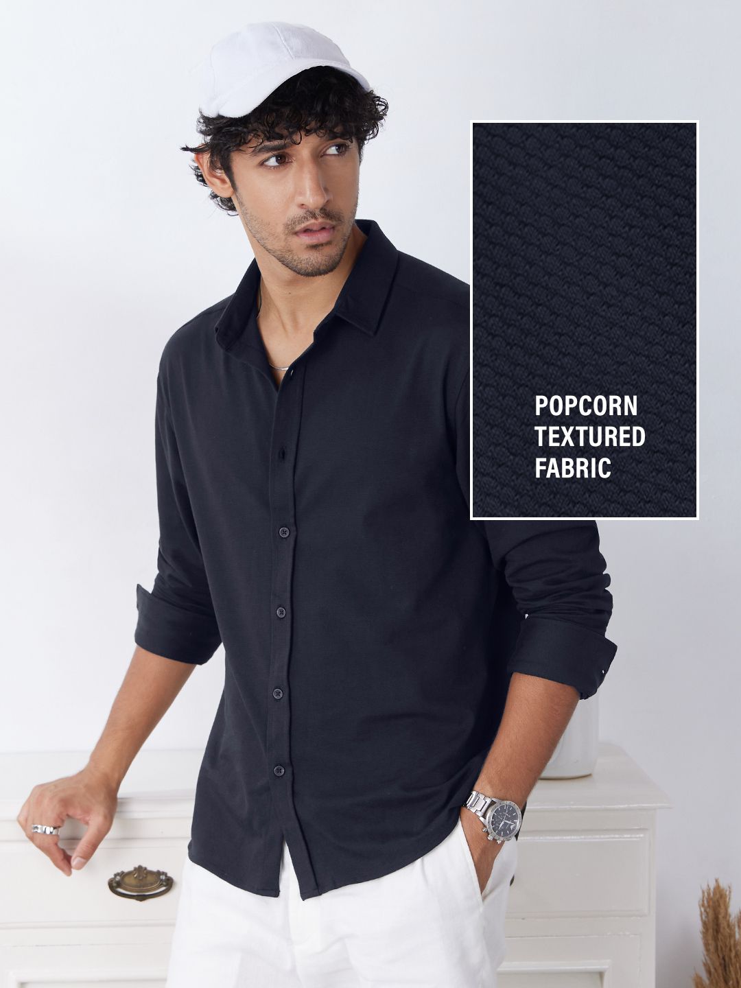 Buy Textured Shirt: Peony Knit Shirt Online