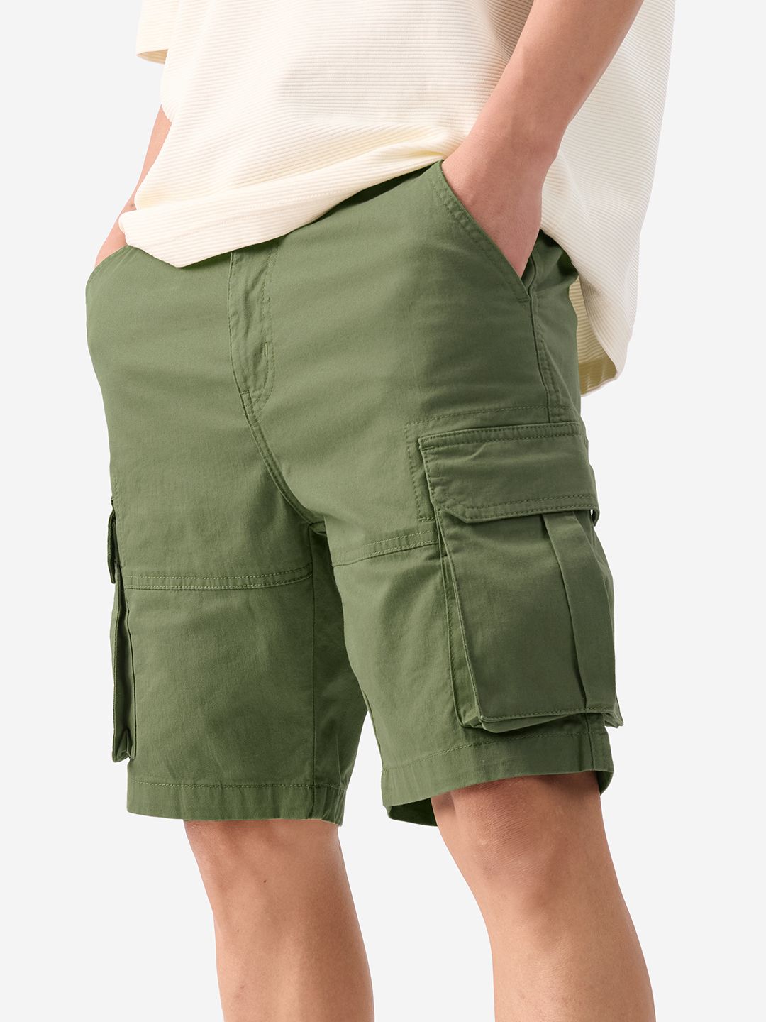 Buy Solids: Forest Green Men Cargo Shorts Online