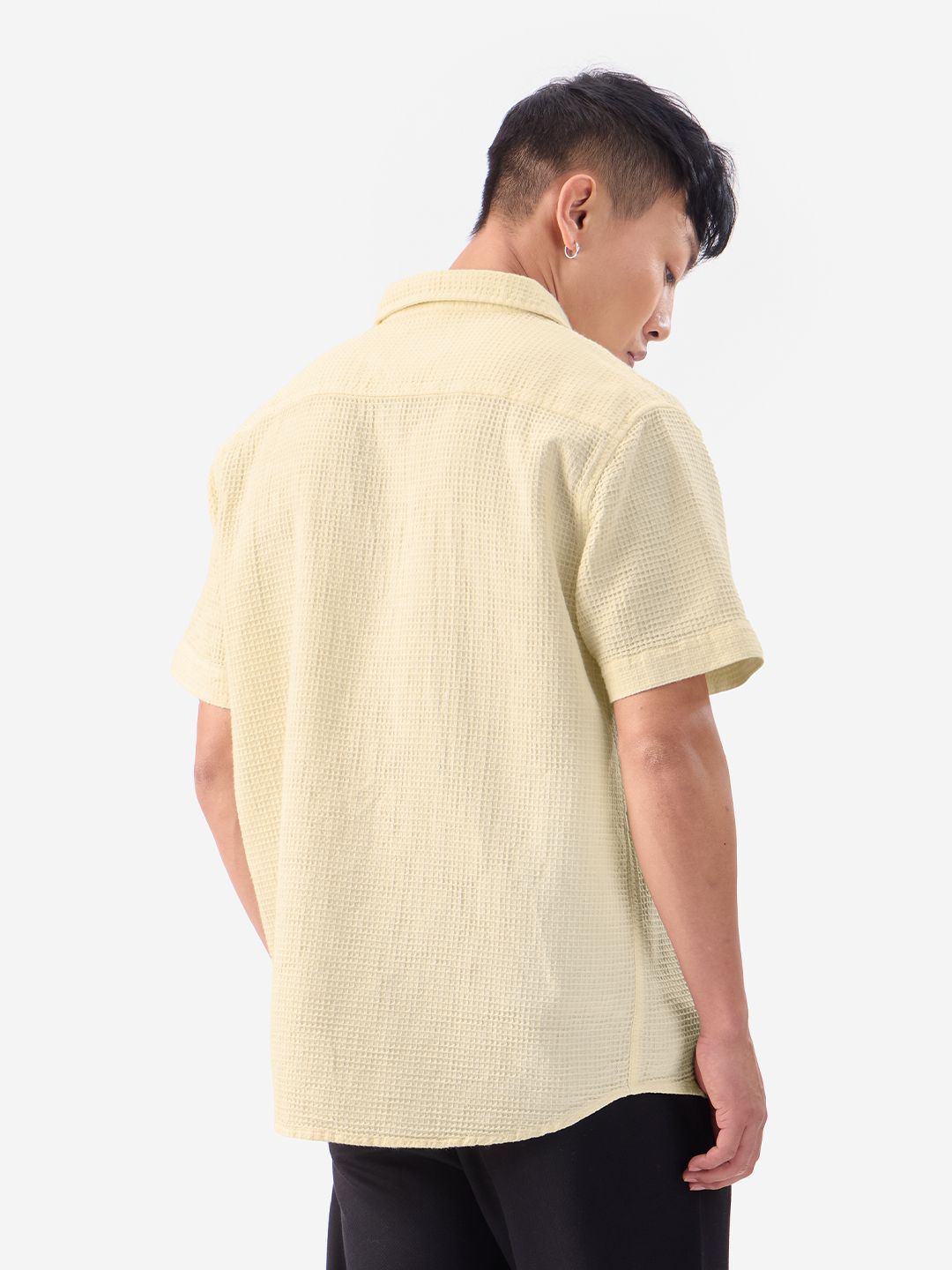 Buy Solids: Eggshell White Men Holiday Shirt Online