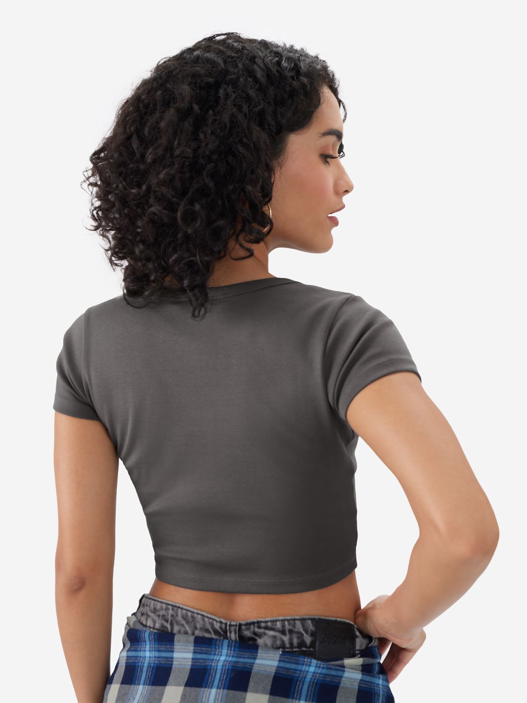 Buy Solids: Dark Grey Women Cropped Tops online at The Souled Store.